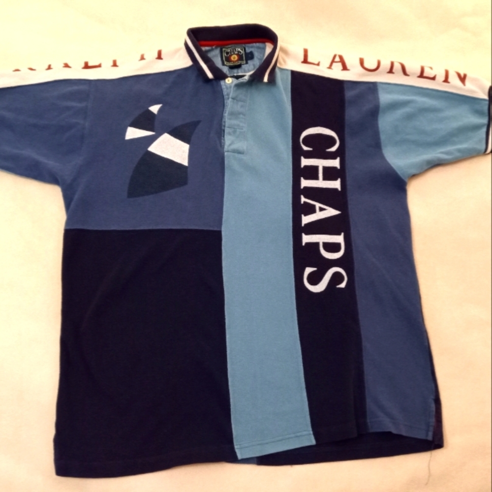 Vintage Early '90s Ralph Lauren Chaps Colorblock Polo… - Gem